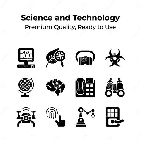 Collection Of Science And Technology Icons Ready To Use In Websites