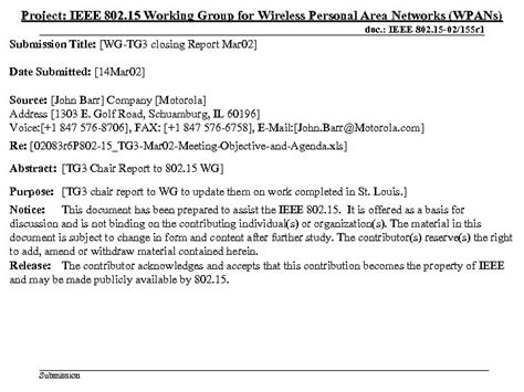 Project IEEE Working Group For Wireless