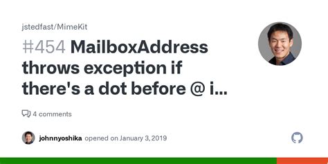 MailboxAddress Throws Exception If There S A Dot Before In The Email