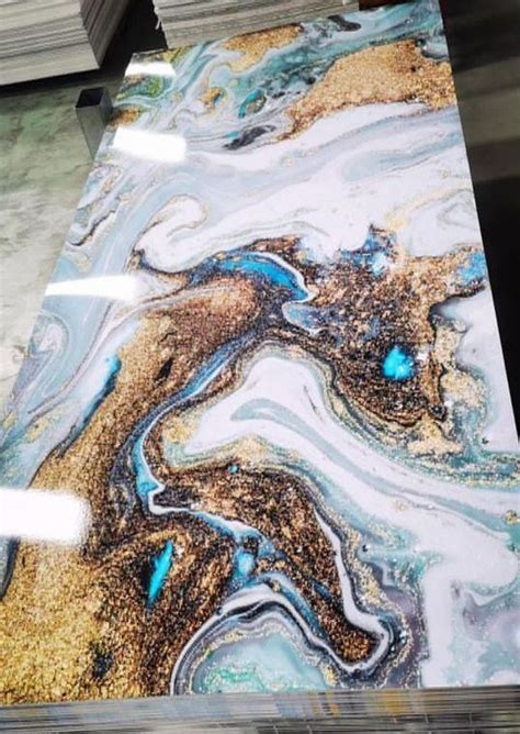 High Gloss 3d Custom Printed Marble Sheet Decorative Backdrop Spc Wall