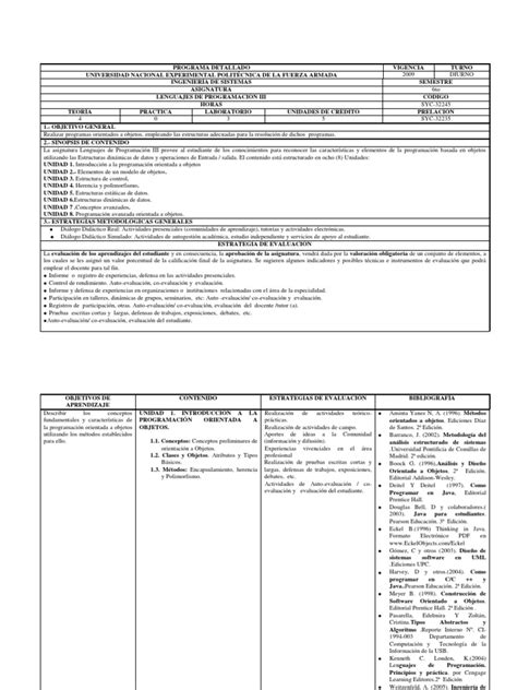 Lenguajes De Programacion Iii Pdf Programación Orientada A Objetos