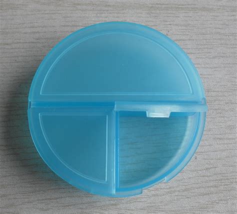 Plastic 3 Compartment Pill Box Round Shaped Pill Organizer Pill Box