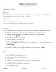 Module Checkpoint Docx ENGG Computer Programming II COMP Programming Technologies