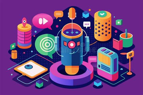 A Vibrant Customizable Voice Assistant Is Depicted With Various Digital