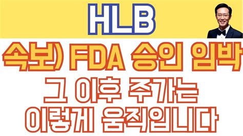 Hlb 에이치엘비 주가전망 속보 Fda 승인 임박 그 이후 주가는 이렇게 움직입니다 Youtube