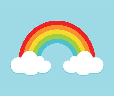 arco iris con nubes icono animado ilustración vectorial 15024334 Vector