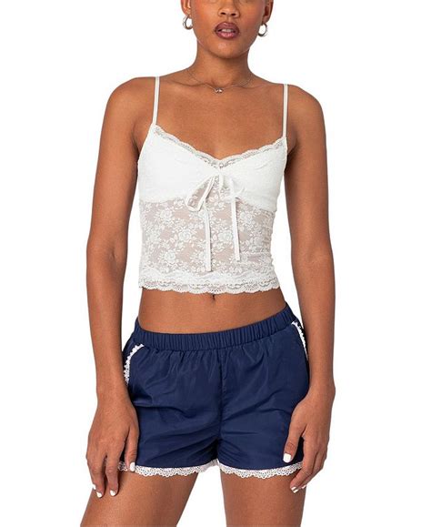 Edikted Cami Sheer Lace Tank Top Bloomingdales