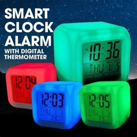 Jual Jam Alarm Moody Kotak Jam Meja Digital Lampu Led Jam Kubus 7 Warna Mcd Shopee Indonesia