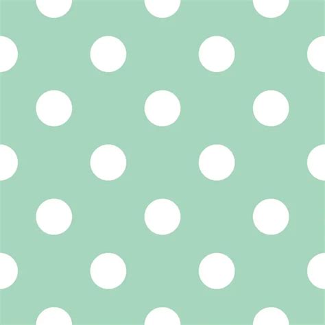 Retro Seamless Vector Pattern With Polka Dots On Mint Green Background