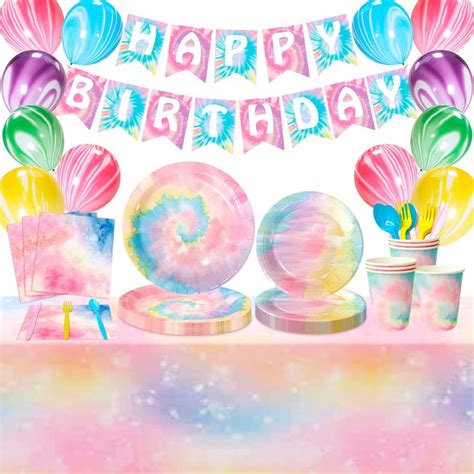 Tie Dye Birthday Party Supplies138pcs Tie Dye Party Decorations