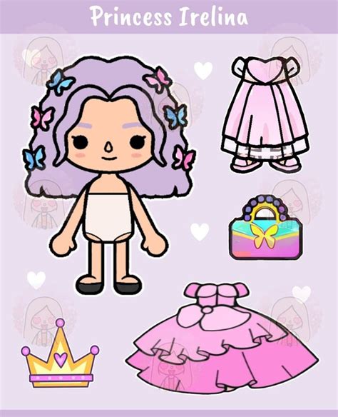 Toca Boca Princess Dress Up Paper Doll Printable Template Etsy