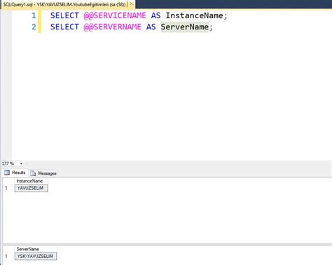 SQL Serverda Instance Name ve Server Name Bilgisini Öğrenmek SQL Server Eğitimleri