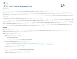 Week 2 Memo Assignment Rubric Guidelines Wh 2 MBA 687 Module Two Memo Guidelines And Rubric