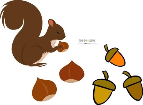 가을에 볼 수 있는 것 도토리 다람쥐 밤 이미지 그림자료 네이버 블로그