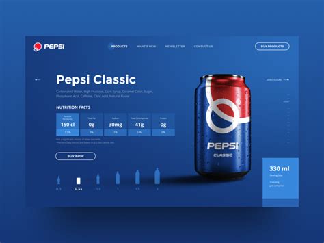 pepsi web site ui design concept by anton suprunenko on dribbble