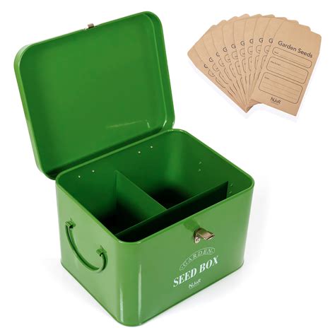 Buy Steel Seed Packet Storage Box Organizer In Green Robust Seed