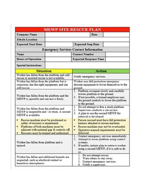 Rescue Plan Pdf