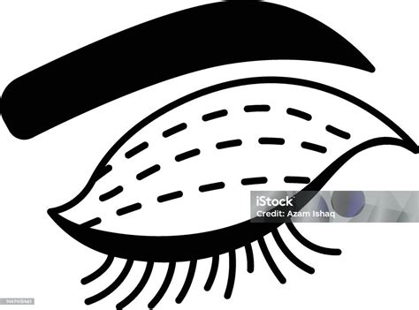 위 눈꺼풀 피부염 개념 안검 성형술 벡터 아이콘 디자인 미용 및 개인 관리 기호 화장품 피부과 기호 신체 미학 스톡 일러스트 건강관리와 의술에 대한 스톡 벡터 아트 및 기타