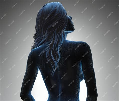 Premium Ai Image Digital Illustration Of A Nude Female Body With Blue