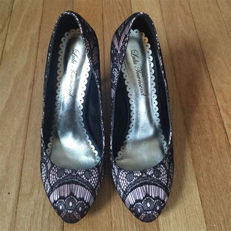 Lulu Townsend Shoes Lulu Townsend Pink Lace Platform Heels Poshmark