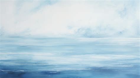 Premium Ai Image Serenity In Minimalistic Ocean And Clouds Acrylic On