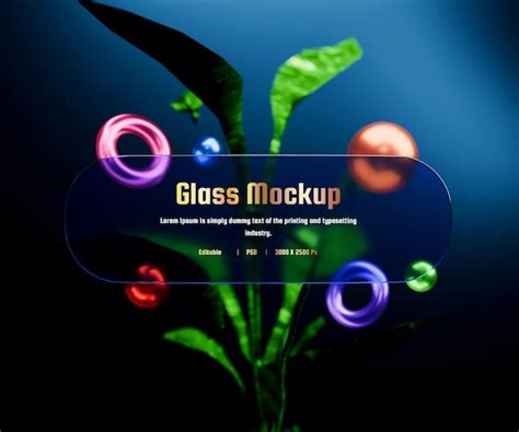 Premium Psd 3d Interface Presentation Mockup With Frosted Glass Frame Morphism Effects Or