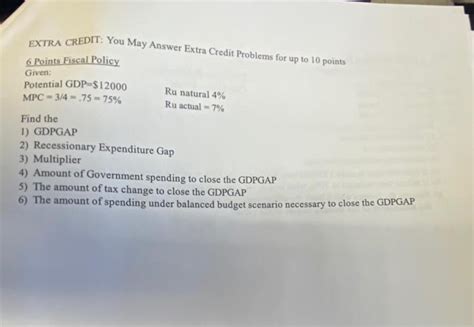 Solved EXTRA CREDIT You May Answer Extra Credit Problems Chegg