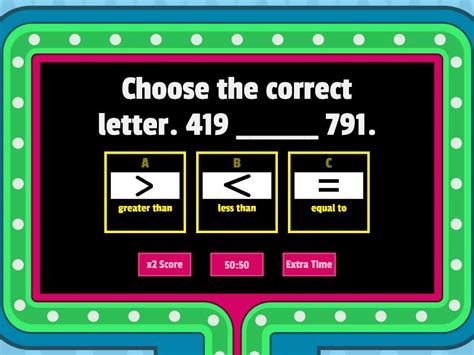 Comparing 3 Digit Numbers Gameshow Quiz