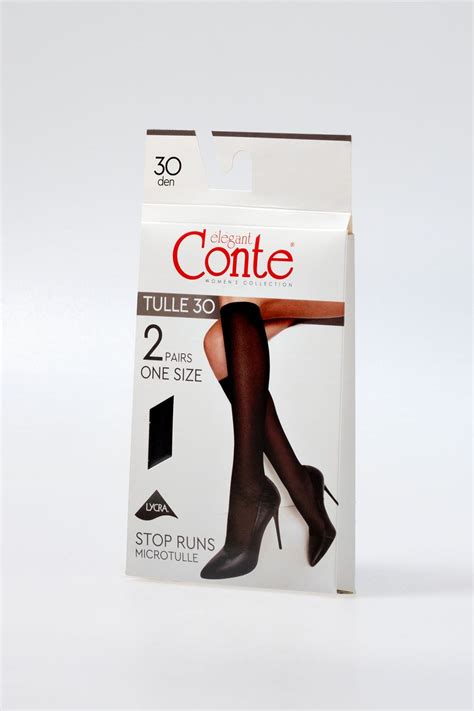 Șosete damă, lungi 3/4, Lycra, Conte Tulle 30 Den (2 perechi) - Conte ...