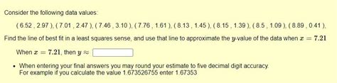Solved Consider The Following Data Values