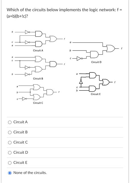Solved Which Of The Circuits Below Implements The Logic Chegg