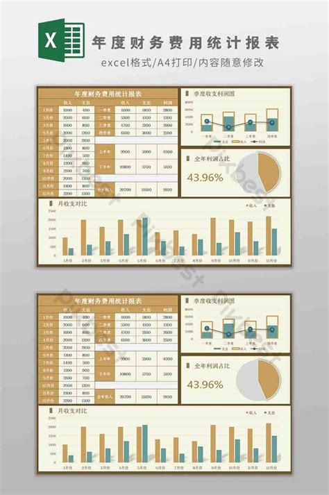 年度財務費用統計報表excel模板 Xls Excel模板範本素材免費下載 Pikbest