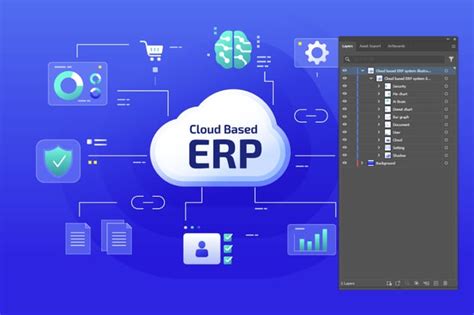 Cloud Based Erp System Illustration Objects Ft Crm And Platform Envato