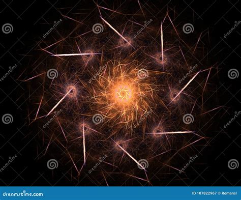 Fractal Radial Pattern On The Subject Of Science Technology And Design Stock Illustration