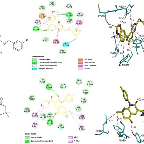 Top 2 Lead Molecule Structure Along With Their 2d And 3d Interactions Download Scientific