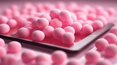Pink Tablets Isolated Premium Ai Generated Image