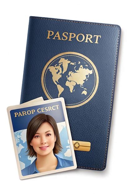 Realistic Set Of Passport Identity Card Isolated On White Background Premium Ai Generated Image