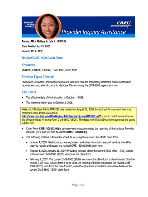 Fillable Online Bulletin Number Revised Cms 1500 Claim Form Fax Email