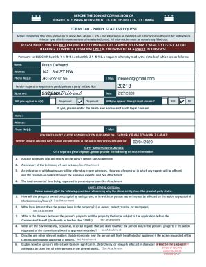 Fillable Online 211120 Jeff Gay Party Status Request DCOZ App Fax