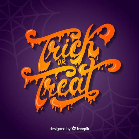 Premium Vector Creative Trick Or Treat Halloween Lettering