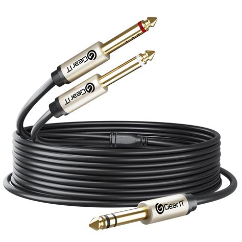 Gearit 14 Inch Trs Stereo To Dual 14 Inch Y Splitter Insert Cable