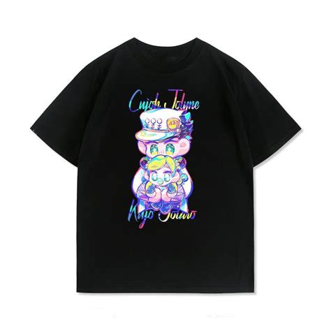 พิมพ์ลาย Jojos Bizarre Adventure Kujō Jōtarō และ Jolyne Cujoh เสื้อยืด