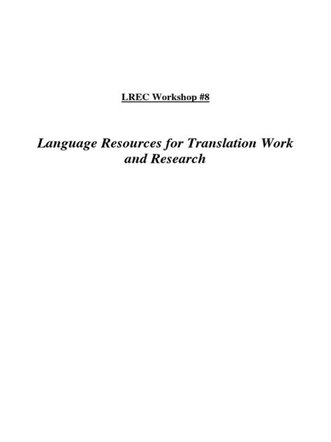 Comparable Corpora In Translation Resear Pdf