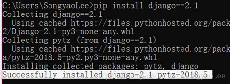 命令行下安装 django 2 1（当前最新版）方法 pip install django 2 1 csdn博客