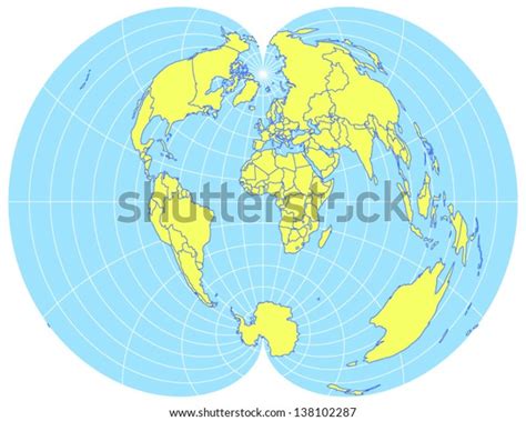 Vector World Map Polyconic Projection Eps10 Stock Vector Royalty Free 138102287 Shutterstock