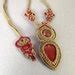 Macrame Necklace Macrame Pendant Carnelian Necklace In Khaki Etsy