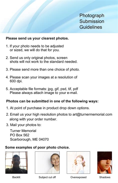 Photo Submission Guidelines