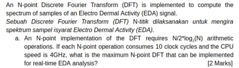 An N Point Discrete Fourier Transform DFT Is Chegg