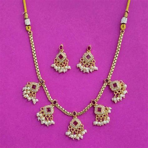 Antique Moti Necklace Setwith Gold Plating 227436 At ₹ 505 Set Mumbai Id 2857447636562