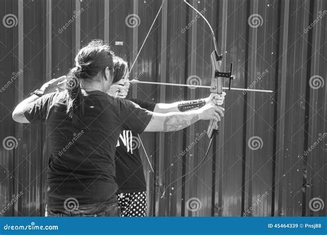 Archery Teaching Editorial Stock Image Image Of Practice 45464339